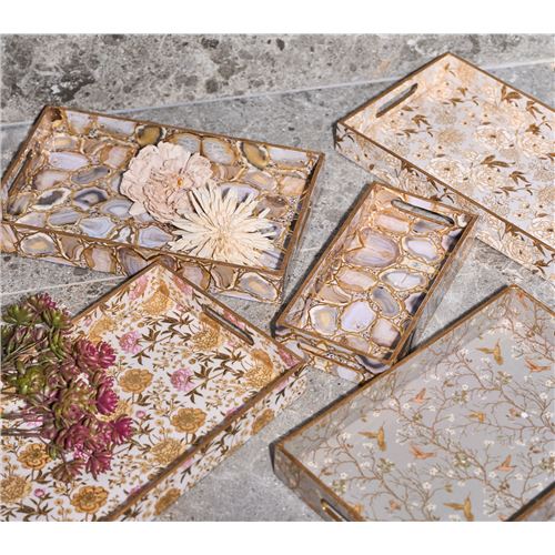 Bakke grå med guldgrene/fugle - Str. M - KG Camping A/S